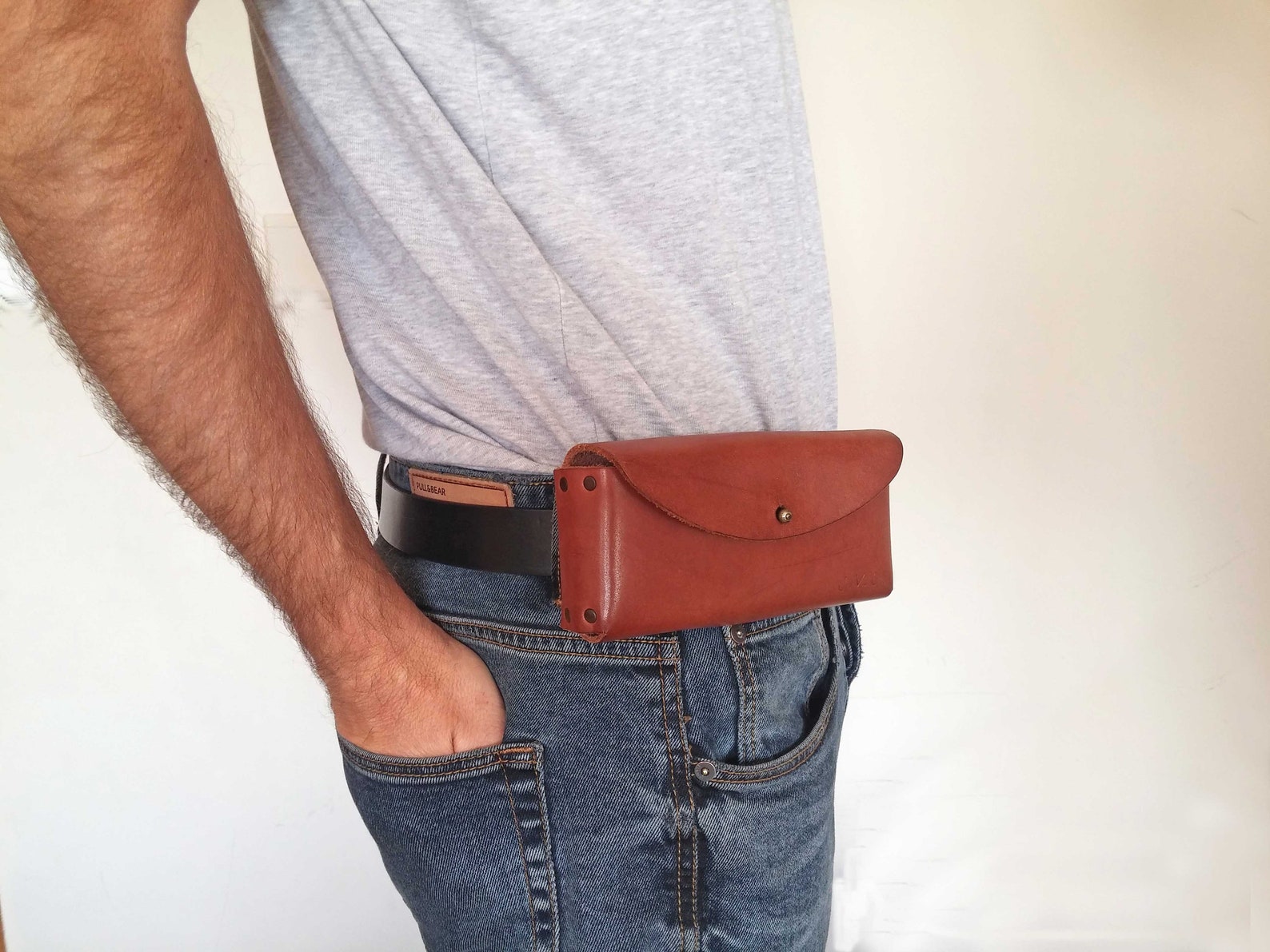 Leather Glasses Case Belt Through Glasses Case Etsy