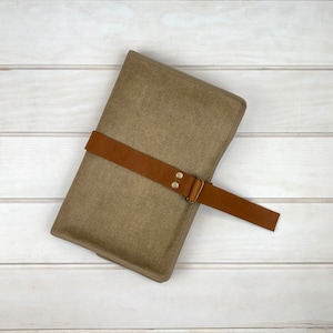 A5 Notebook Wrap Cover – Custom Monogram Planner Case, Leather & Canvas ...