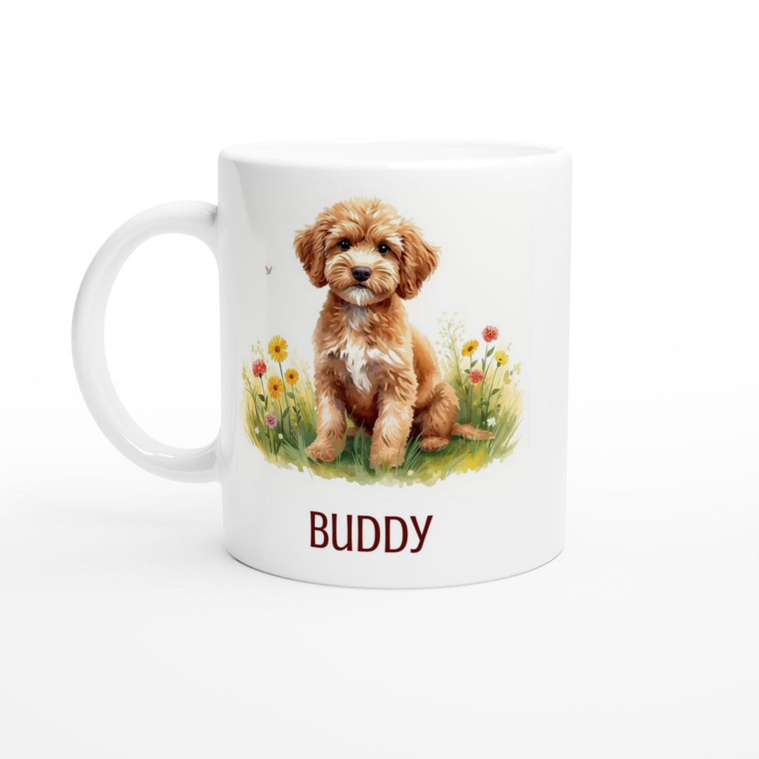 Personalised Cockapoo Mug – Custom Dog Name Mug – Watercolour Dog Art ...