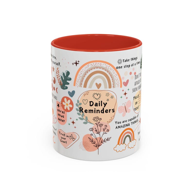 Daily Reminders Coffee Mug, Positive Affirmations, Mental Health Gift ...