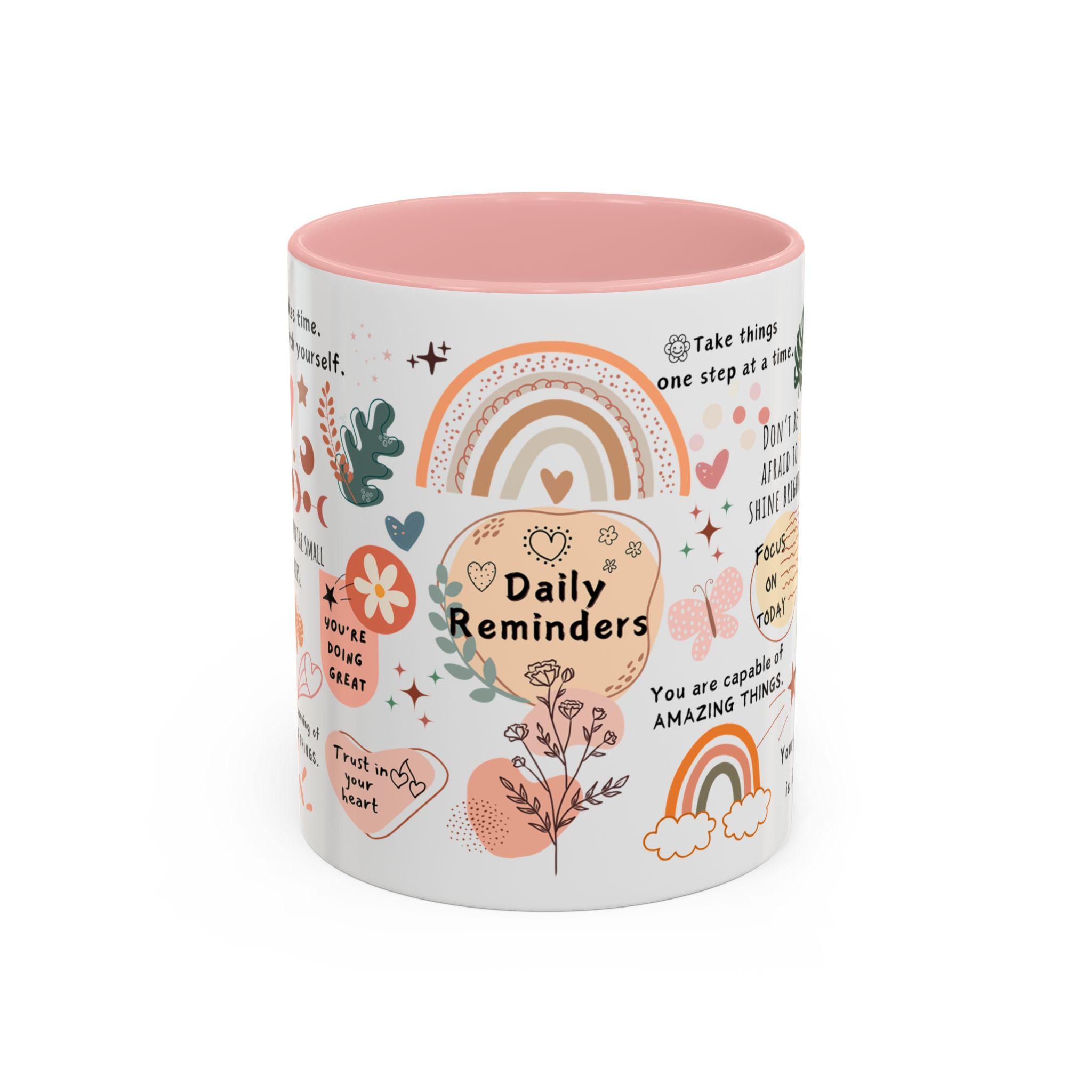 Daily Reminders Coffee Mug, Positive Affirmations, Mental Health Gift ...