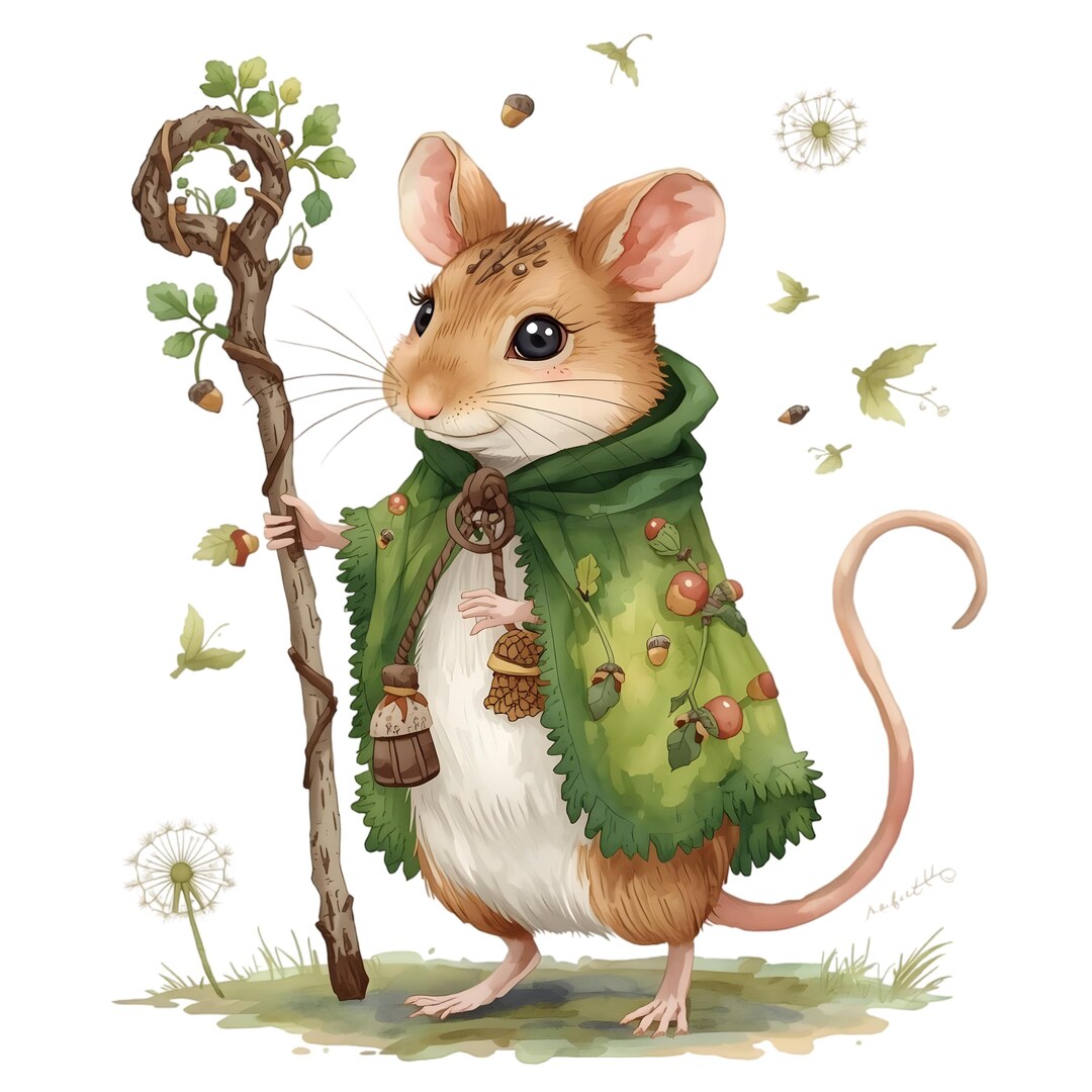 Mouse Druid PNG Clipart, Fantasy Illustration, Woodland Animal ...