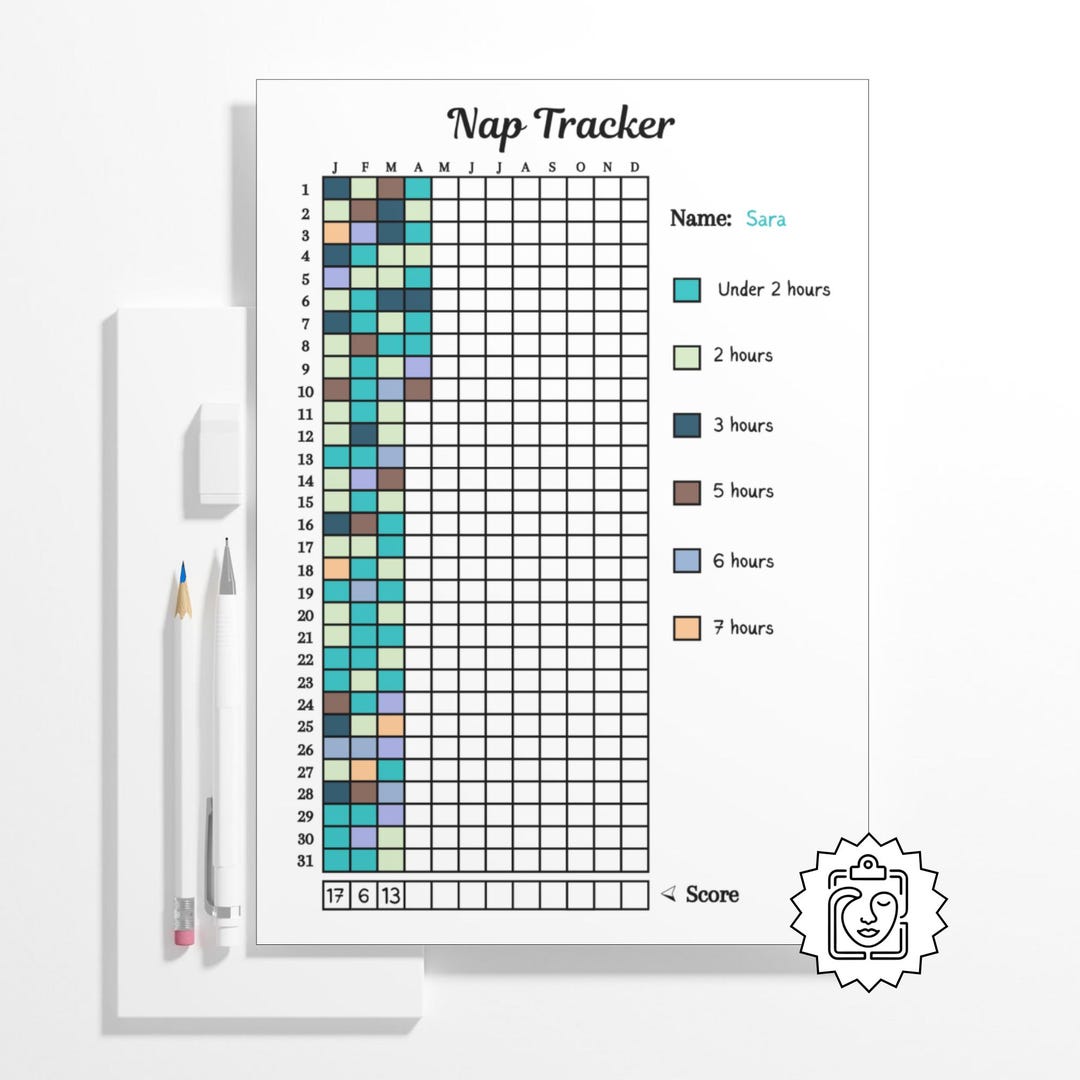 Yearly Nap Tracker Printable | Sleep, Rest & Daily Nap Tracking Journal ...