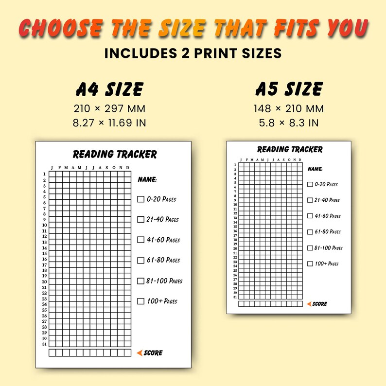 Reading Tracker Printable, Yearly Book Log & Reading Challenge With ...