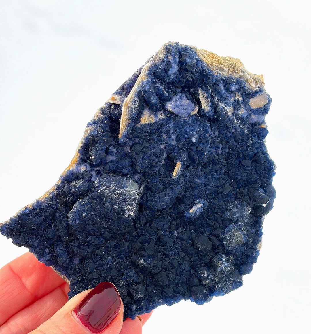 Large Blueberry Fluorite Cluster, Indigo-blue Fluorite, Mined From ...