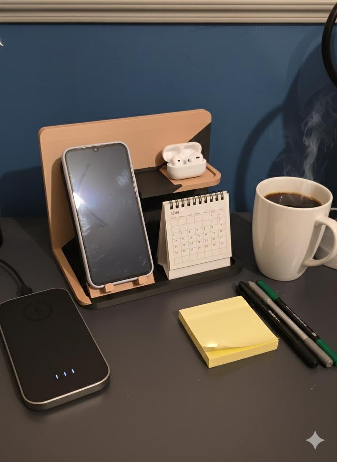 Multifunctional Desk Organizer With Phone Holder and Key Tray - Etsy