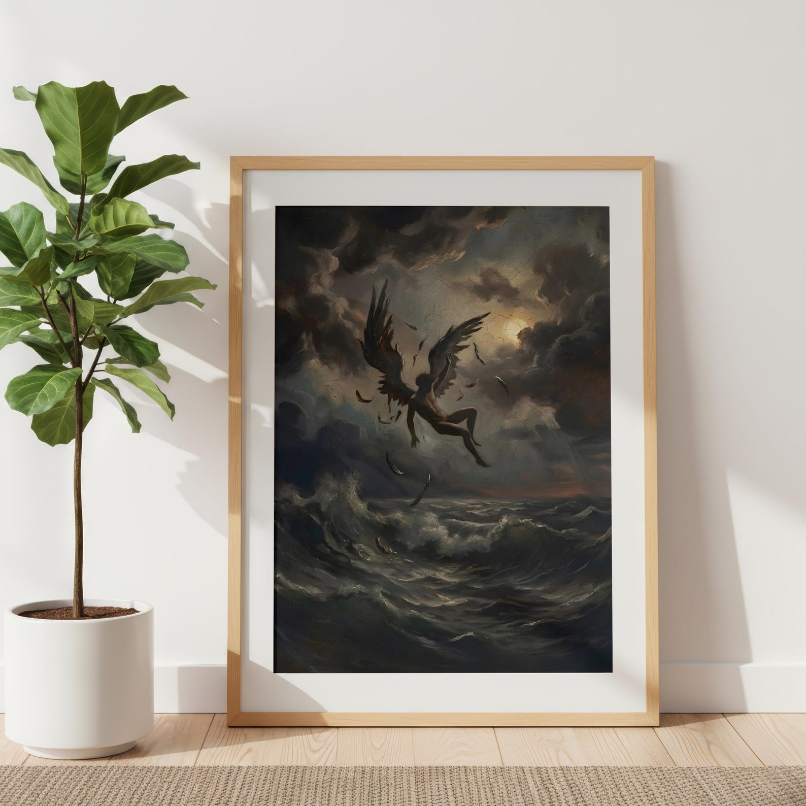 Fall of Icarus Poster | Greek Mythology Art | Dark Academia Decor ...