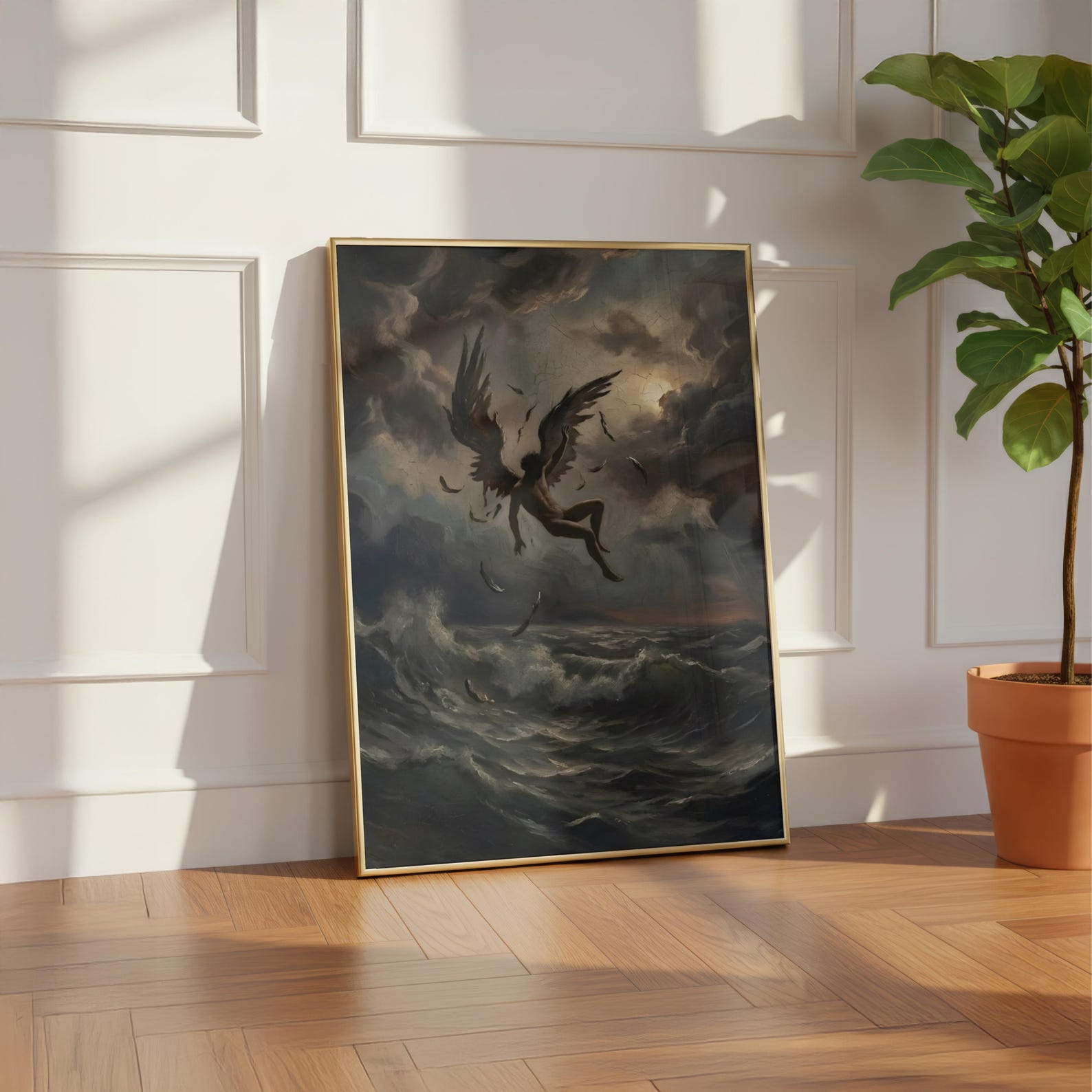 Fall of Icarus Poster | Greek Mythology Art | Dark Academia Decor ...