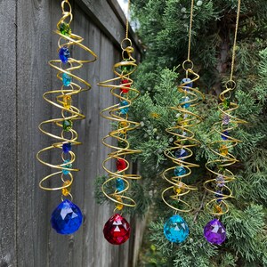 Spinning Sun Catcher With Colorful Crystals With SILVER or GOLD Accents ...