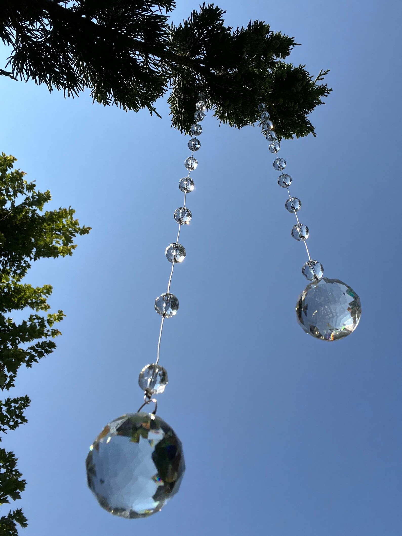 Crystal Balls Strung on Galvanized Wire for Outdoors, Wedding ...