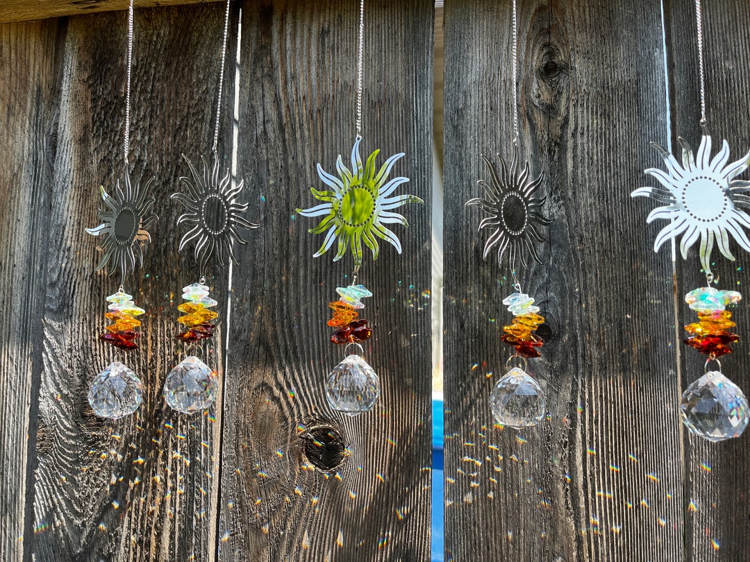 Sun Spinner With Golden Crystals, Whimsical Tree Jewelry, Window and ...