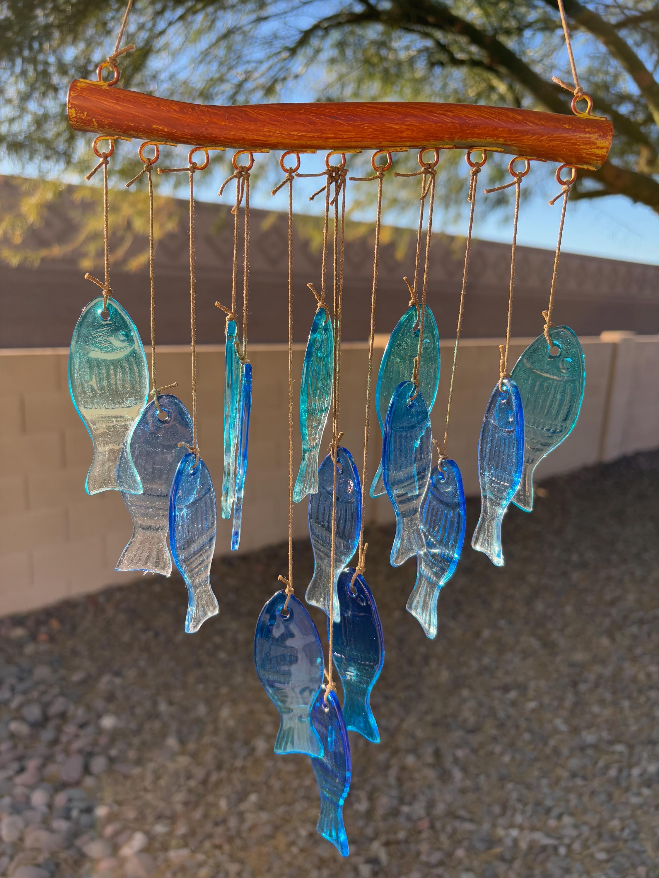 Glass Fish Sun Catcher: Ocean Beach Wind Chime, Garden Decor - Etsy
