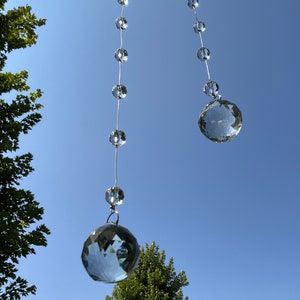 Glass Crystal Ball Sun Catcher, Galvanized Wire Garden Art, Outdoor ...