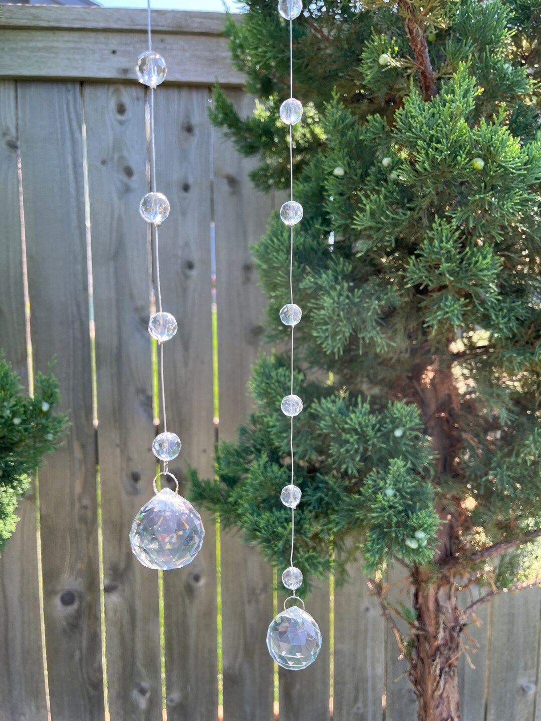 Crystal Balls Strung on Galvanized Wire for Outdoors, Wedding ...