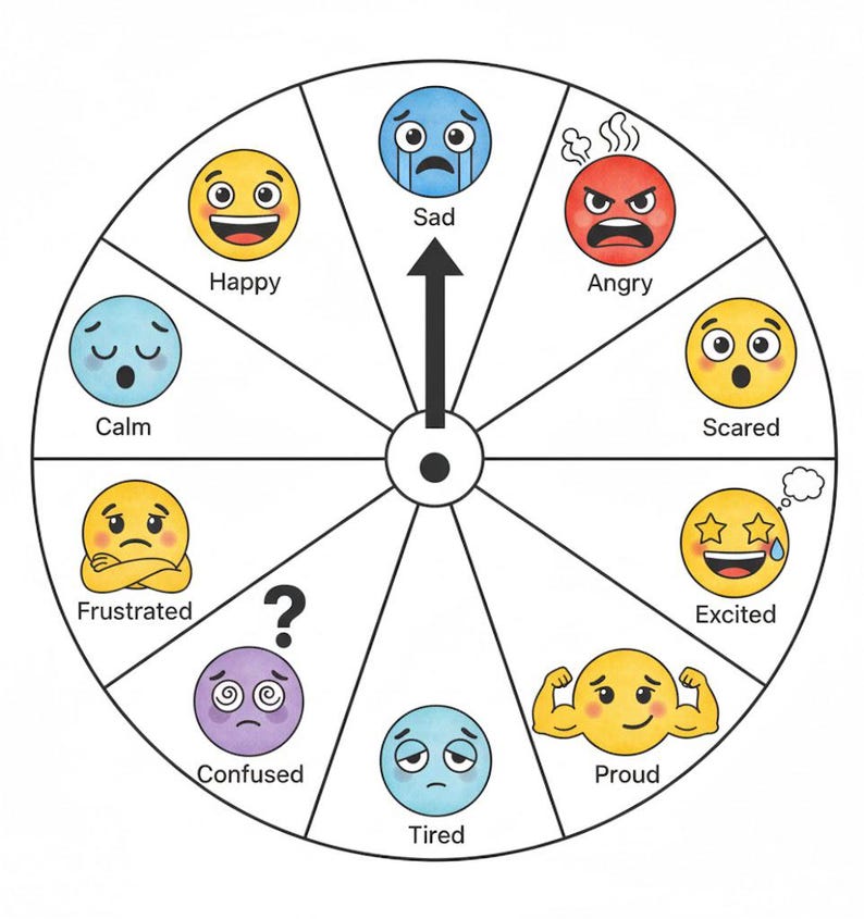 3-page Emotions Wheel Activity Set PDF, Printable Feelings Clock for ...