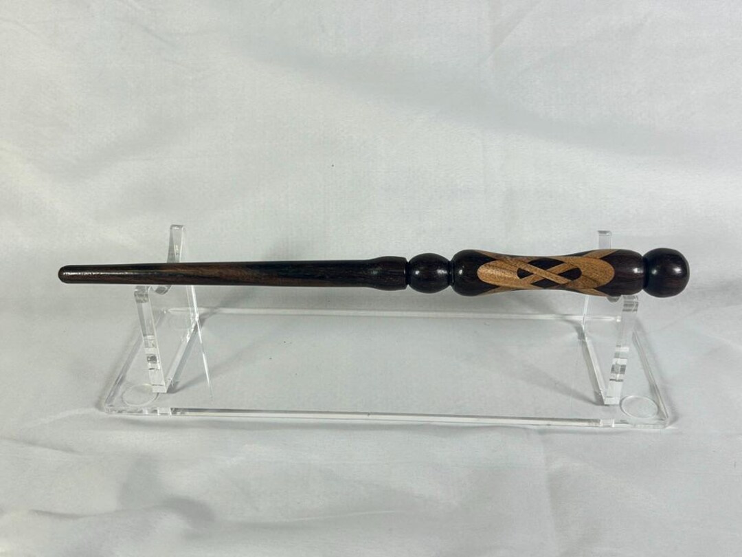 Rosewood Wand, Hand Turned Wooden Wand, 11-3/4", Wand With Feather Core ...