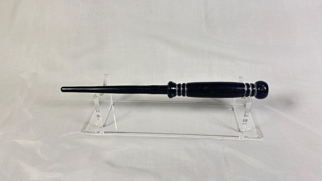 Ebony Wand, Hand Turned Wooden Wand, 11-1/2", Wand With Feather Core ...