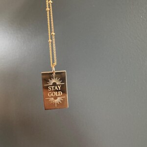 Stay Gold Necklace, Stay Gold Pendant, Stay Gold Pendant Only or With ...