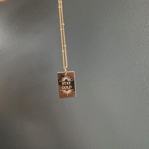 Stay Gold Necklace, Stay Gold Pendant, Stay Gold Pendant Only or With ...