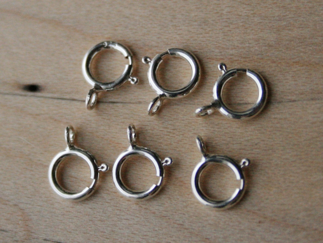 Qty 25 - Sterling Silver Spring Ring Clasps, 6mm Wholesale Bulk ...