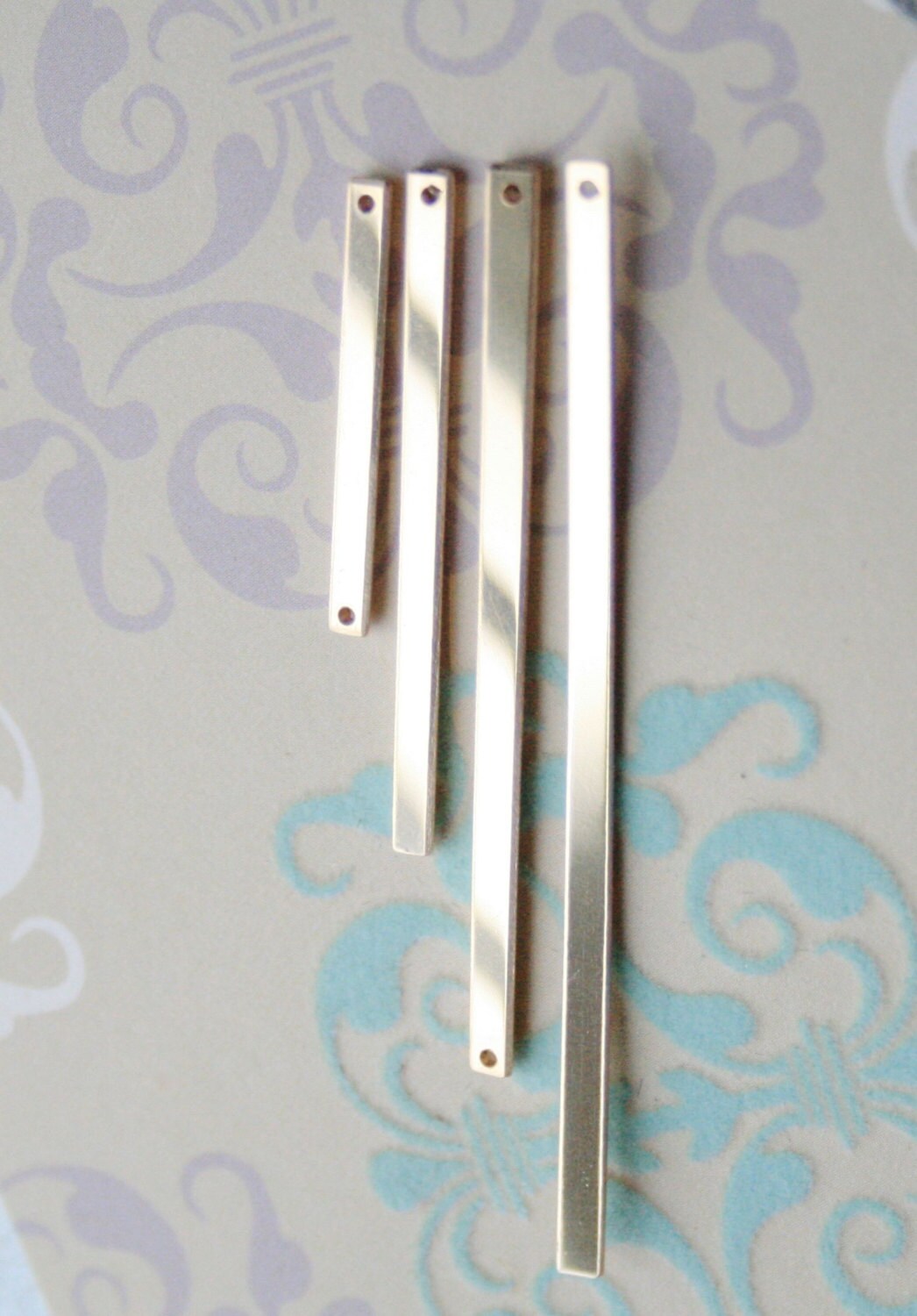 Custom Bar Pendant Link Charm 18g Gold Filled Smooth Finish - Etsy