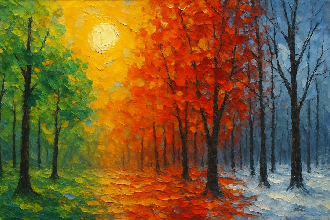 Four Seasons Forest - Frame TV and Roku Backdrops Art - Etsy