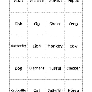 PDF Printable Animal Memory Game. X2 Copies to Play - Etsy