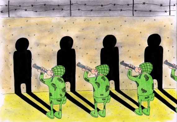 The Firing Squad Cartoon | Etsy