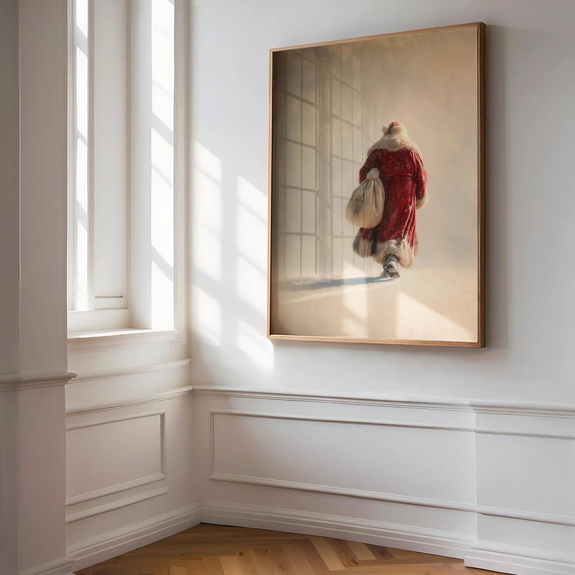 Vintage Santa Claus Print | Farmhouse Christmas Wall Art (digital ...