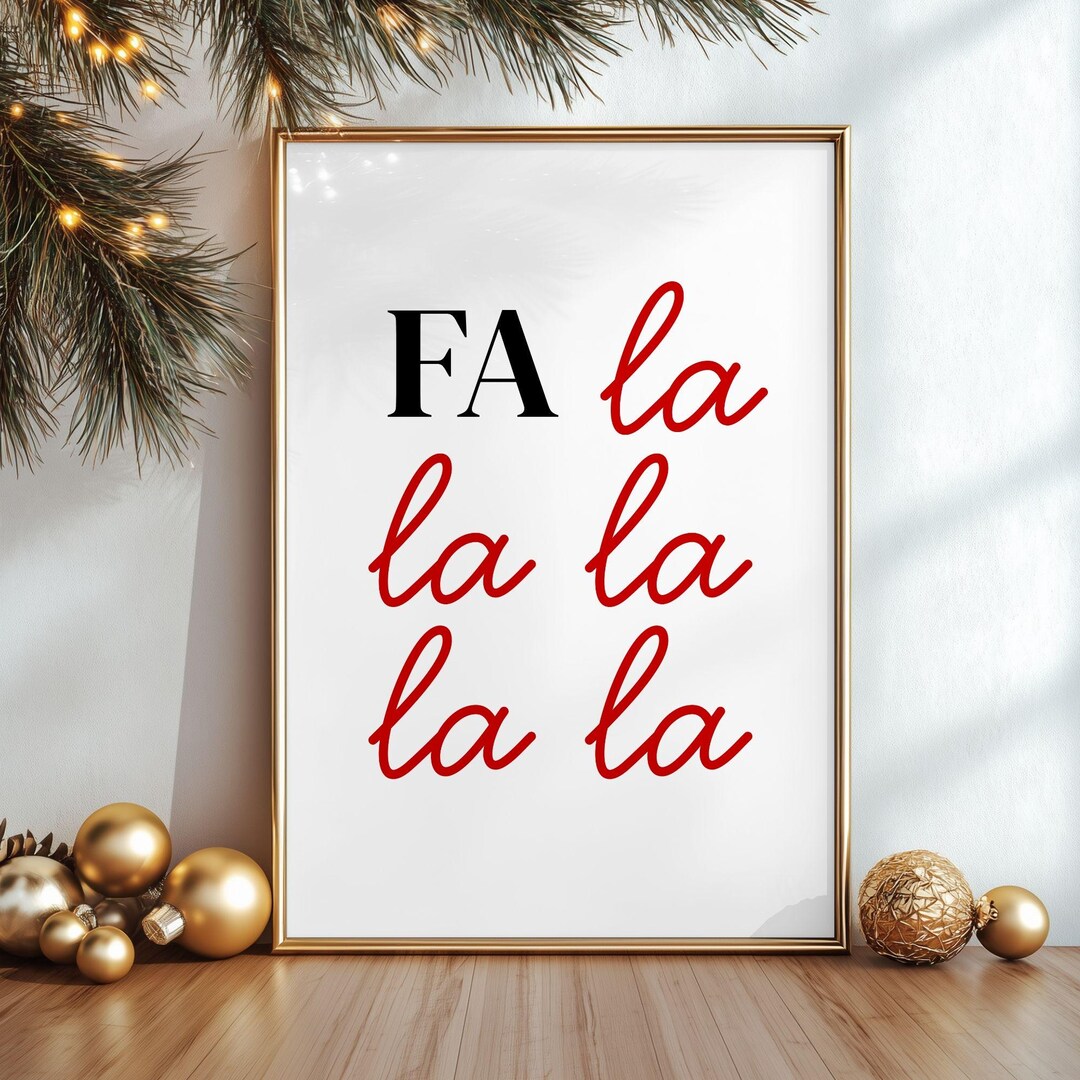 Fa La La Holiday Poster | Christmas Wall Art Prints | Digital Download ...