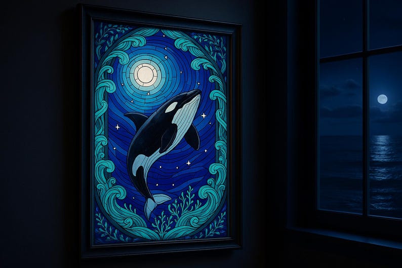 Whale Mosaic Jigsaw Puzzle: Family Game Night Ocean Decor - Etsy