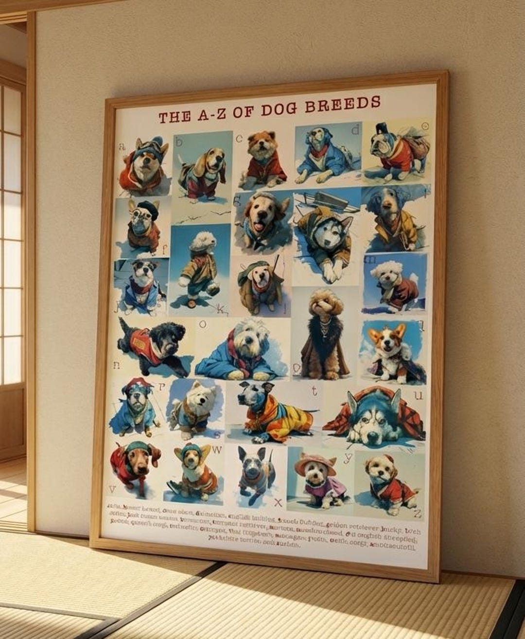 Dog Breeds Alphabet Poster – Hand-drawn Animals Art (digital Download ...