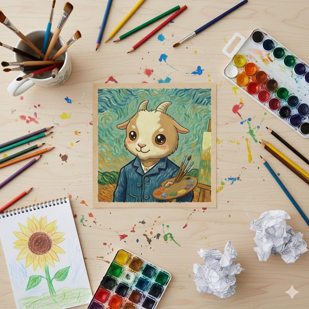 Vincent Van Goat Self Portrait Painter Wall Art Van Gogh Parody - Etsy