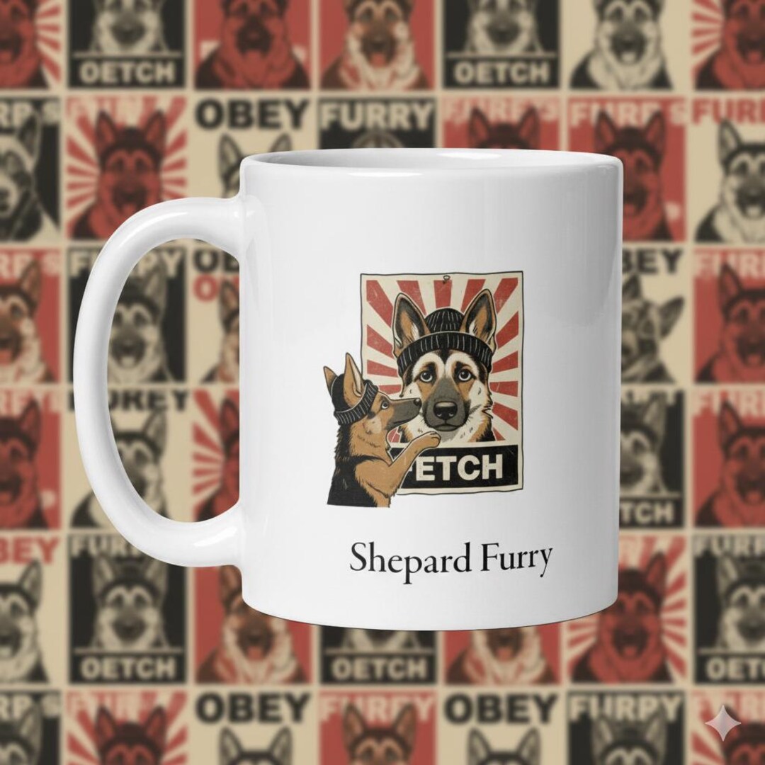 Shepard Furry Mug Art Friends Series Funny Dog Art Teacher Gift Coffee ...