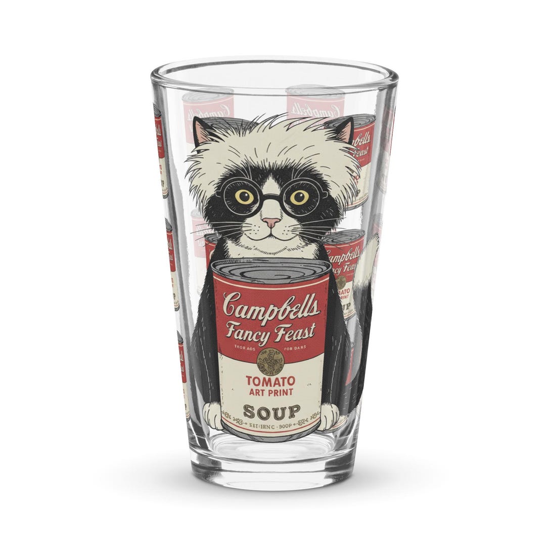 Andy Purrhol Pop Art Soup Pint Glass: Vintage Collectible Art Barware ...