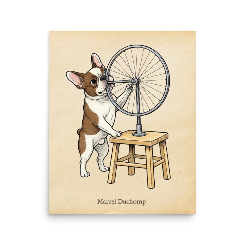 Marcel Duchomp French Bulldog Art Print – Dada Parody, 1960s Style - Etsy