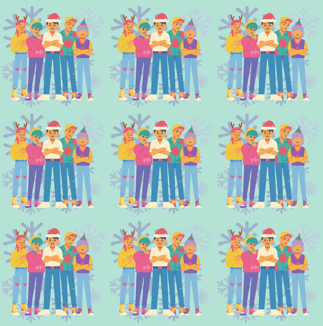 K-pop Group Winter Gift Wrap | Pop Art Boy Band Pattern - Etsy