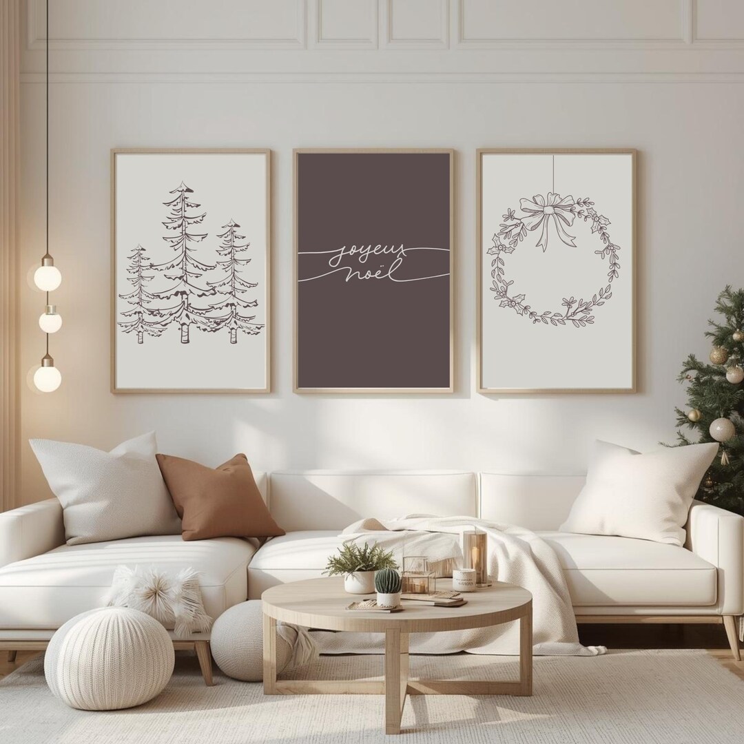 Set of Modern Christmas Posters to Print | Minimalist Christmas Art ...