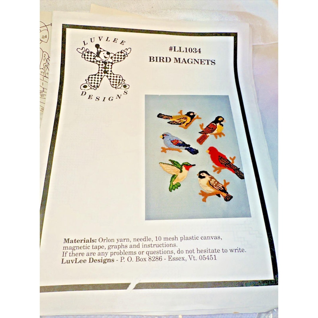 Vintage Luvlee Designs Bird Magnets Plastic Canvas Kit - Etsy