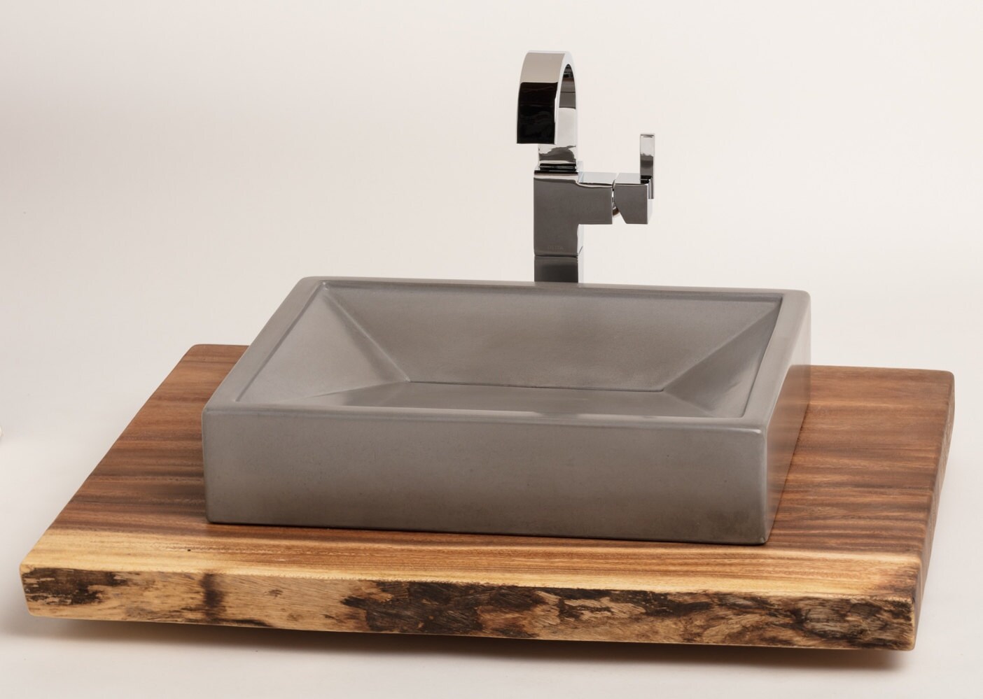Concrete Vessel Sink | Modern Ramp Handmade Bathroom Sink | 17.5 Inch ...