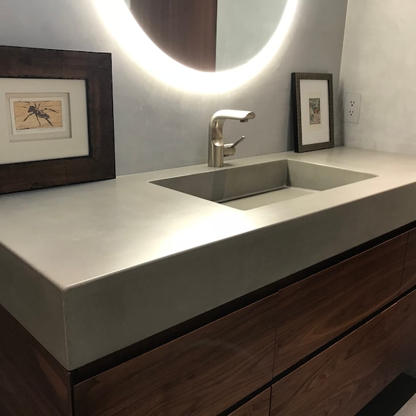 Concrete Vanity With Integrated Sink - Etsy