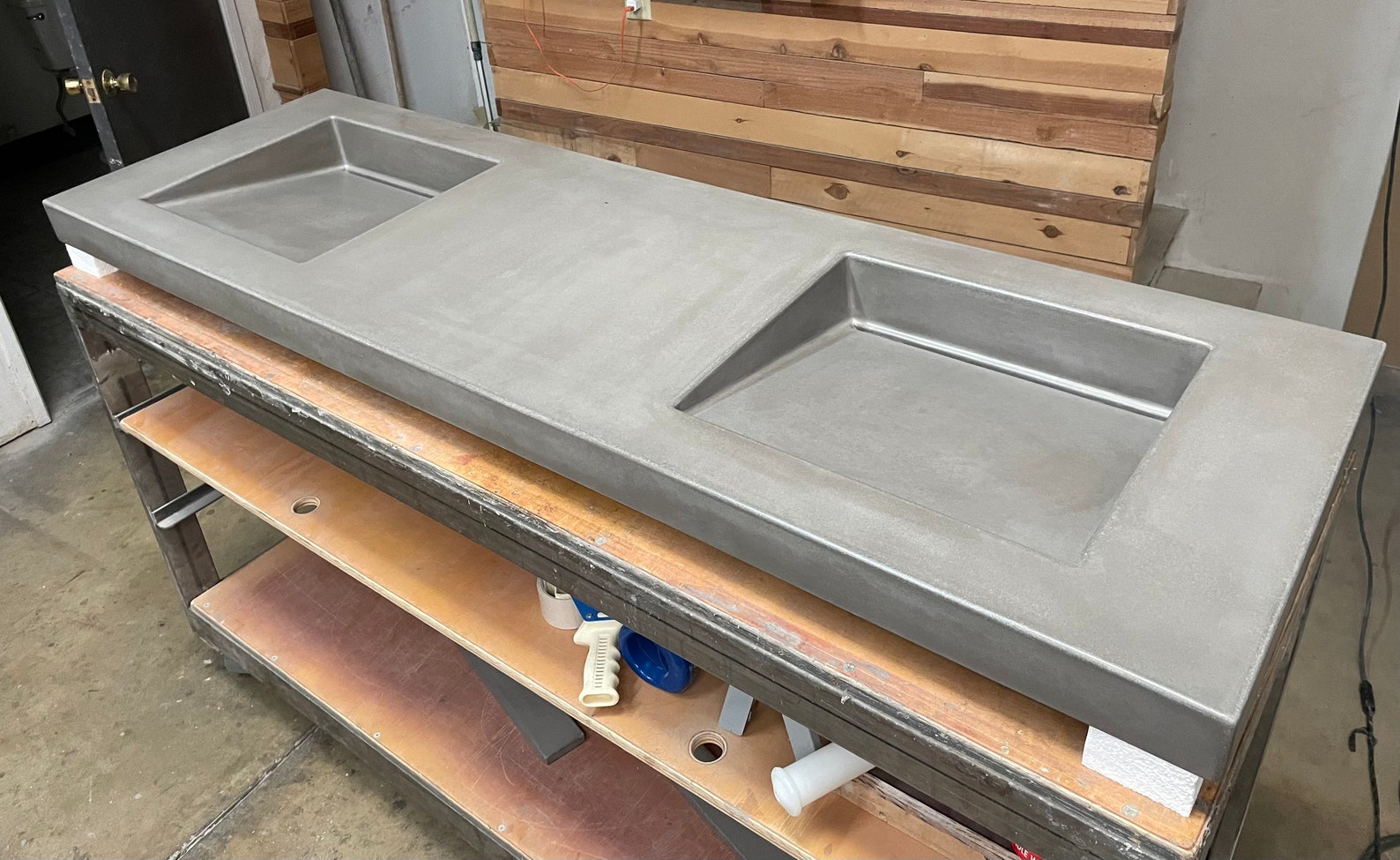 Concrete Ramp Sink | Slot Drain, Modern Architectural Bathroom Basin - Etsy