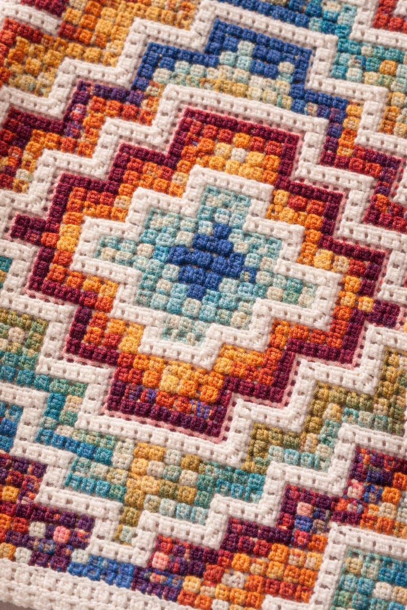 Mosaic Crochet Blanket Pattern - Overlay Mosaic Crochet - Mosaic ...