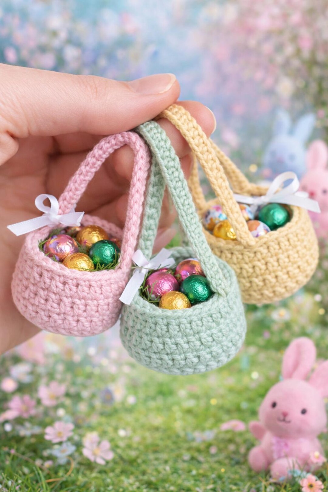 Mini Crochet Easter Basket Pattern, Amigurumi Easter Decor (PDF ...