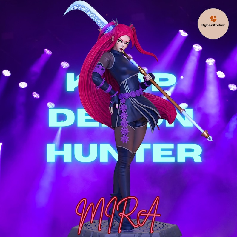Mira Inspired Dark K-pop Demon Hunter STL | Action Pose Anime Figure ...