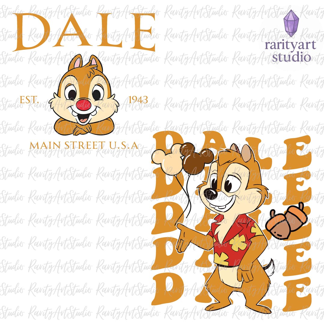 Disney Chipmunk Dale Two-sided Svg Png, Chip and Dale Png, Family ...