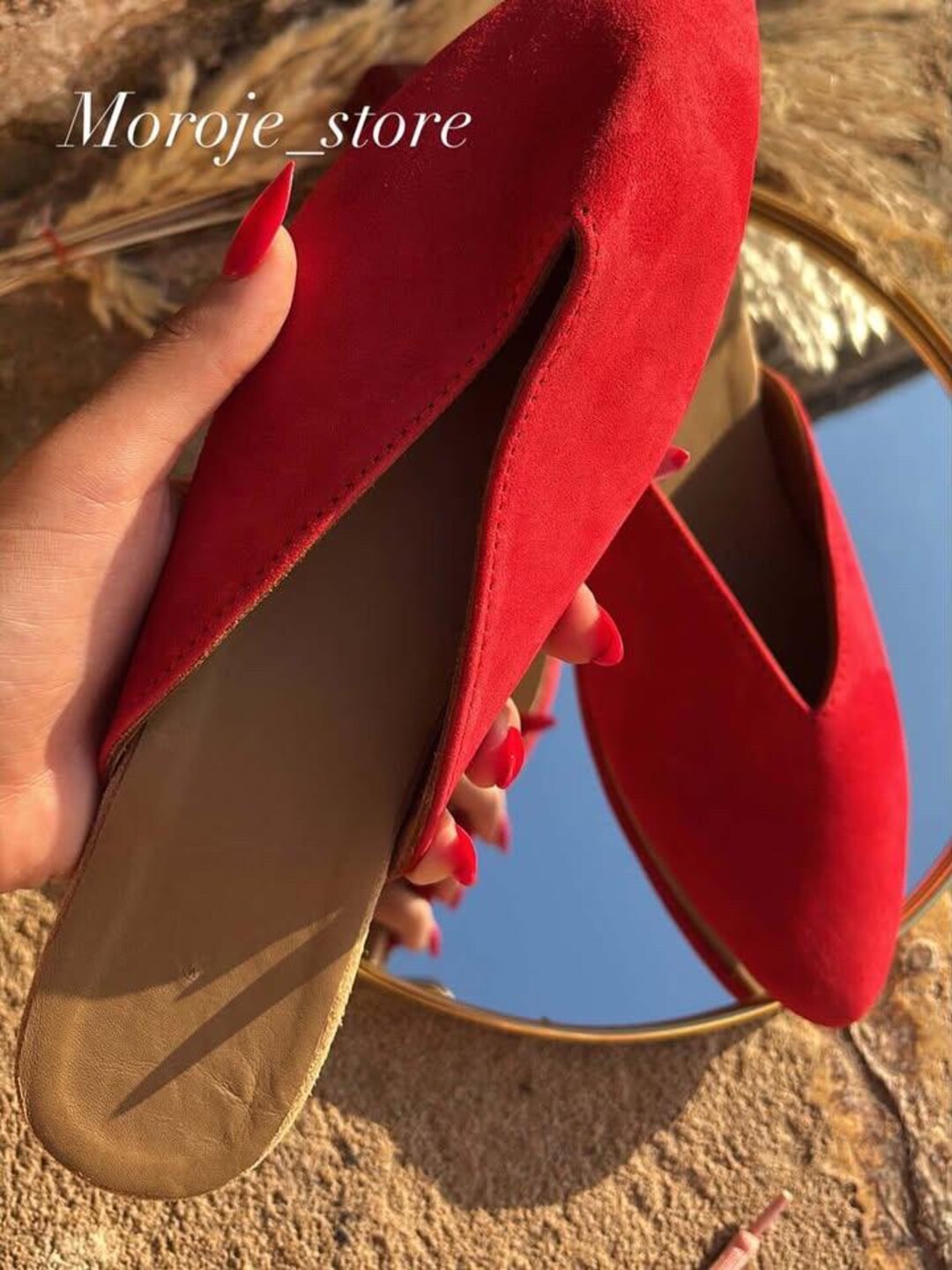 Elegant Red Suede Mules – Chic & Timeless Comfort - Etsy