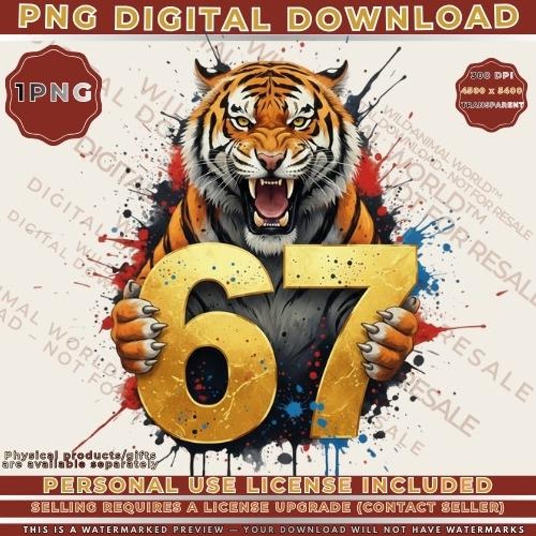 Ferocious Tiger Meme Graphic – 6-7 Power Design (digital Download) - Etsy