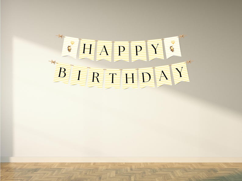 1st Bee Day Banner, Bee Birthday Bunting, First Birthday Decor ...