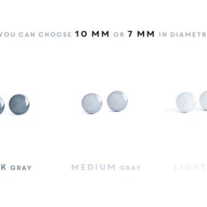 Gray Stud Earrings Surgical Steel Grey Earrings Studs Jewelry Handmade ...